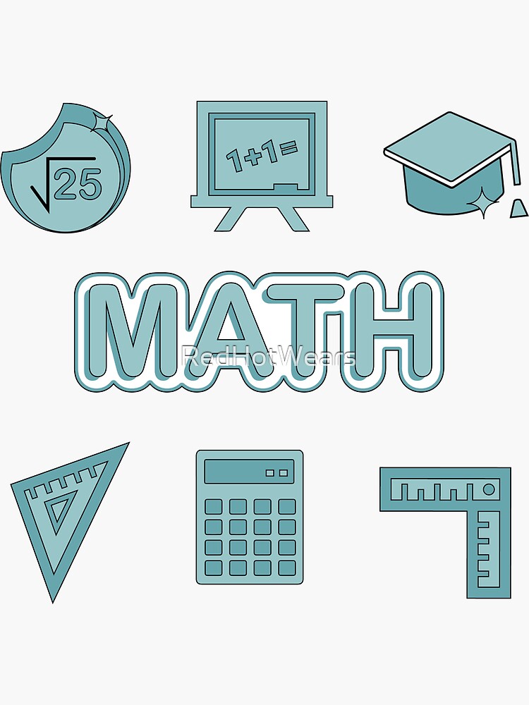 "Light green Math School Subject Sticker Pack " Sticker for Sale by ...