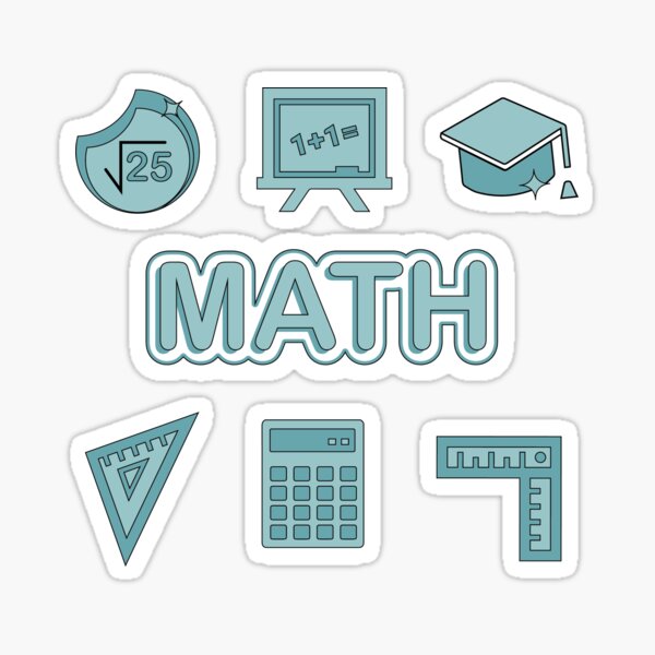 "Light green Math School Subject Sticker Pack " Sticker for Sale by ...