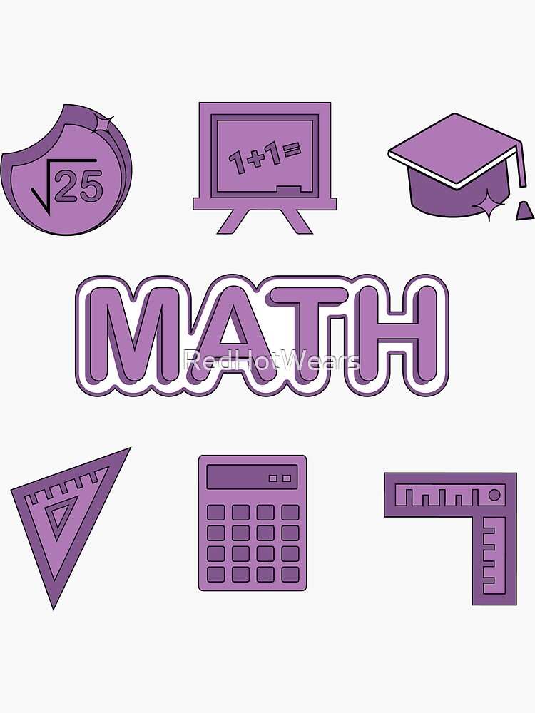 "Light purple Math School Subject Sticker Pack " Sticker for Sale by ...