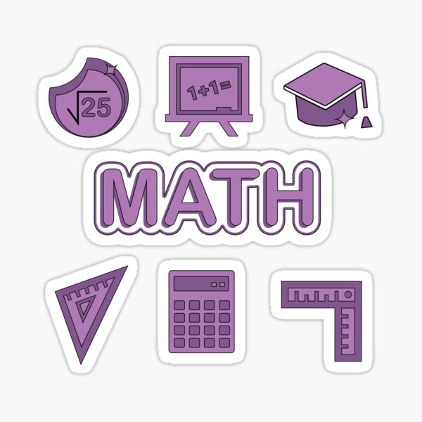 "Light purple Math School Subject Sticker Pack " Sticker for Sale by ...