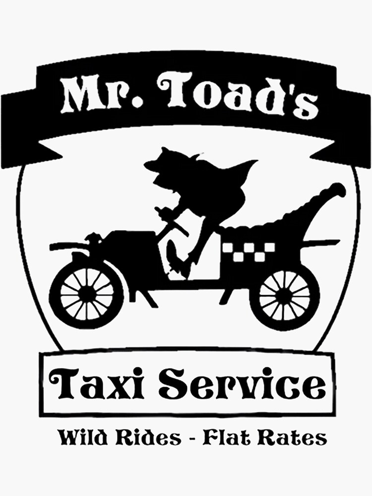 "Mr Toad's Taxi Service" Sticker for Sale by ChintyaGumala | Redbubble