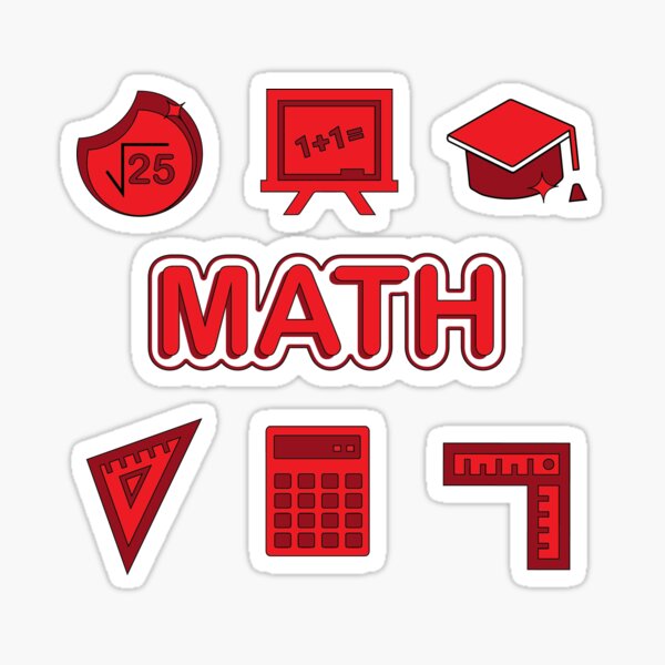 " Light red Math School Subject Sticker Pack " Sticker for Sale by ...