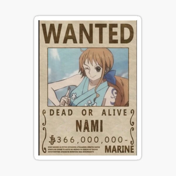"nami's New Wanted, nami one piece neues Steckbrief" Sticker von ...