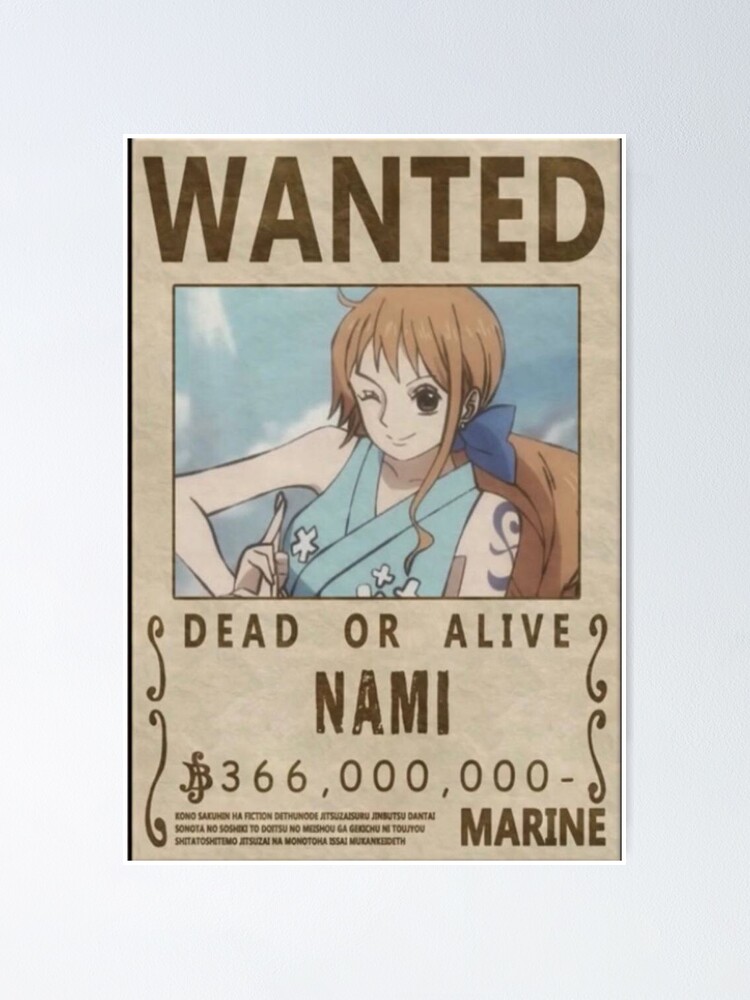 "nami's New Wanted, nami one piece neues Steckbrief" Poster von ...
