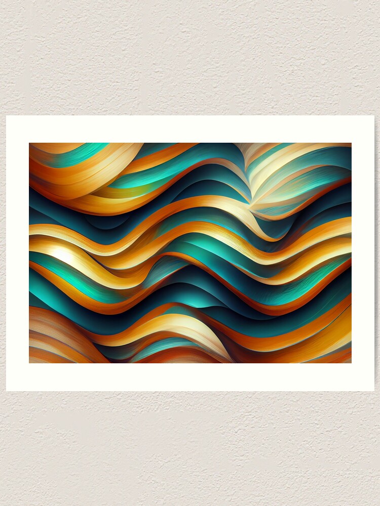 "Wave Patterns 14 - Created by A.I." Art Print for Sale by Created-by ...