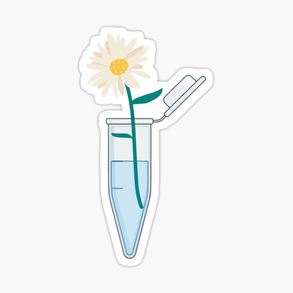 "Aesthetic flower in centrifuge tube lab eppendorf tube" Sticker for ...