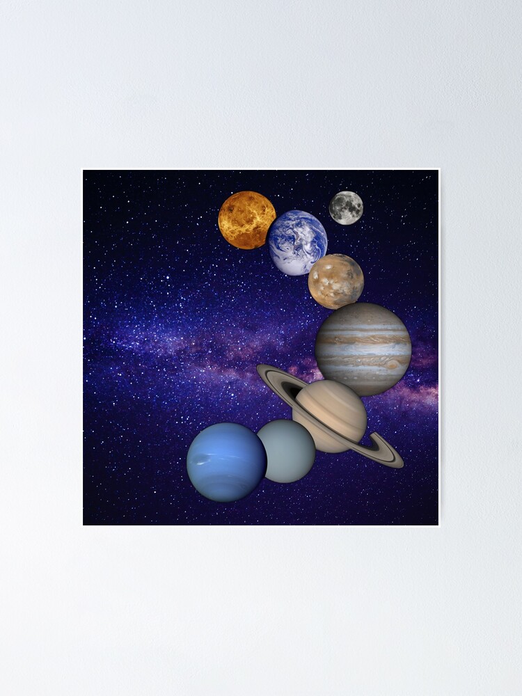 "Outer space with Planets" Poster for Sale by Elvinine | Redbubble