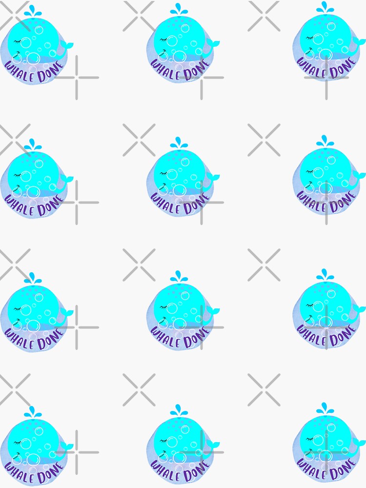 "Well Done Fun Cute Whale Teacher Parent Reward Motivational" Sticker ...