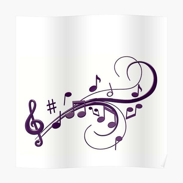 "Music Notes" Poster for Sale by Elvinine | Redbubble