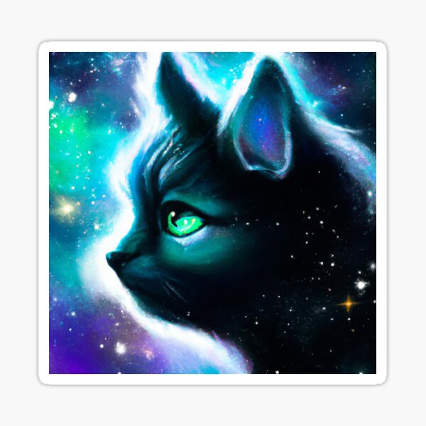 "Galactic Cat, Cat Galaxy Art, Cats in Space" Sticker for Sale by ...