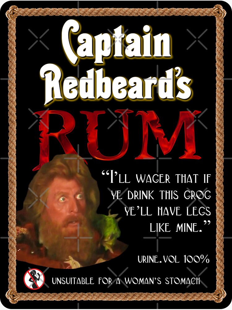 "Captain Redbeard's Rum " Sticker for Sale by CookieDude | Redbubble