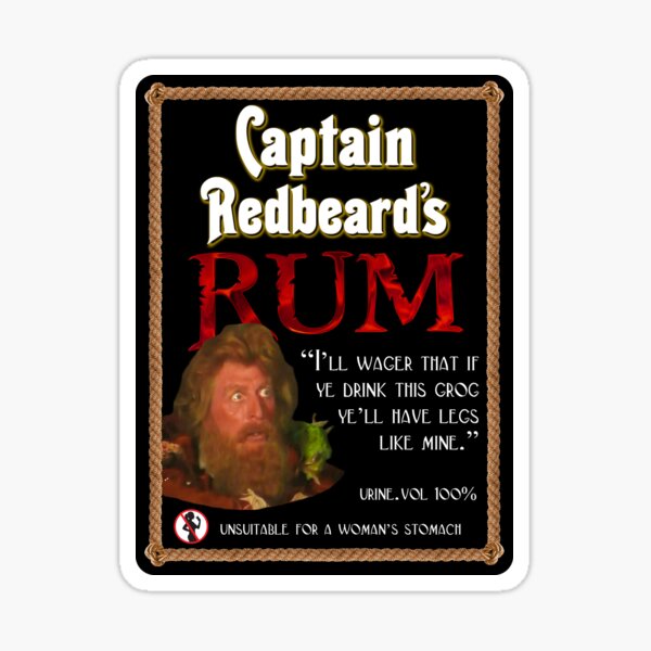 "Captain Redbeard's Rum " Sticker for Sale by CookieDude | Redbubble