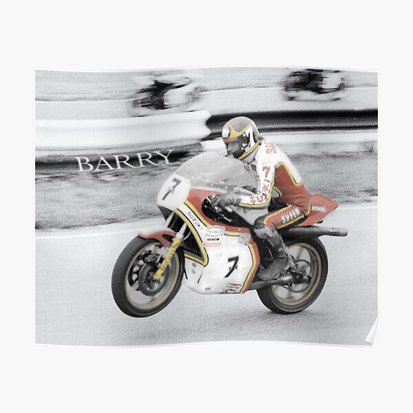 Poster « Barry Sheene 2, la version teintée à la main », par JonDelorme ...