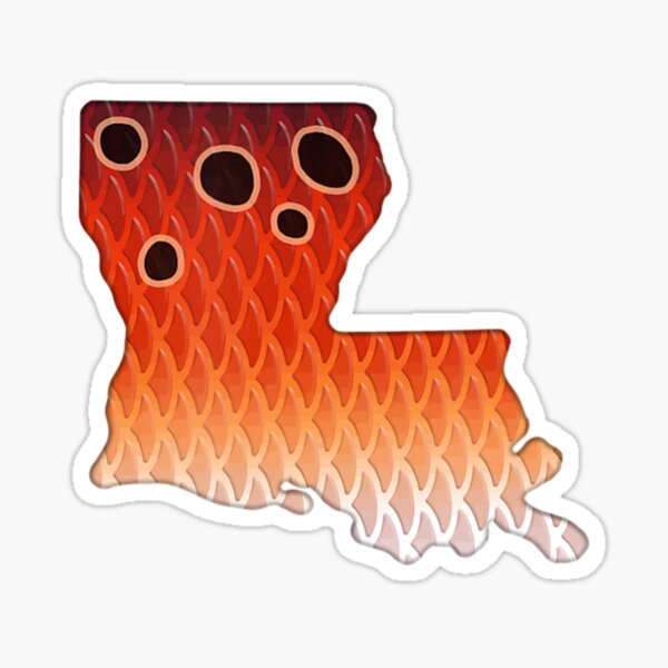 "Louisiana State Red Fish Skin Scale Art Fishing Dã©Cor" Sticker for ...