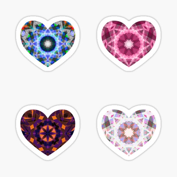 "Love Heart Geometric Christmas Star Sticker or Magnet Pack" Sticker ...