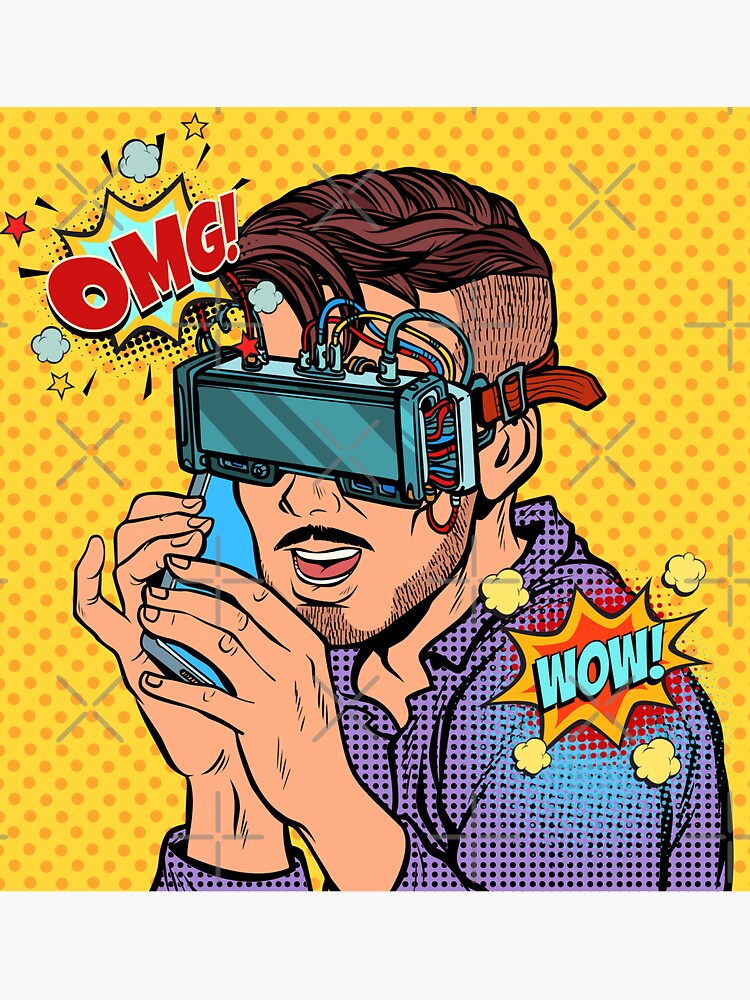 "Hipster Man in Virtual Reality Headset Talking On The Phone, Funny VR ...