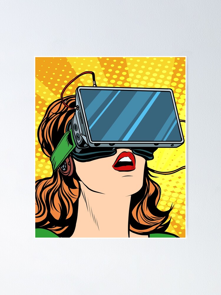 "Retro Virtual Reality VR Glasses Retro Comic Design, Funny VR Gifts ...