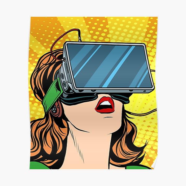 "Retro Virtual Reality VR Glasses Retro Comic Design, Funny VR Gifts ...