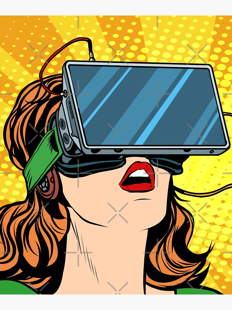 "Retro Virtual Reality VR Glasses Retro Comic Design, Funny VR Gifts ...