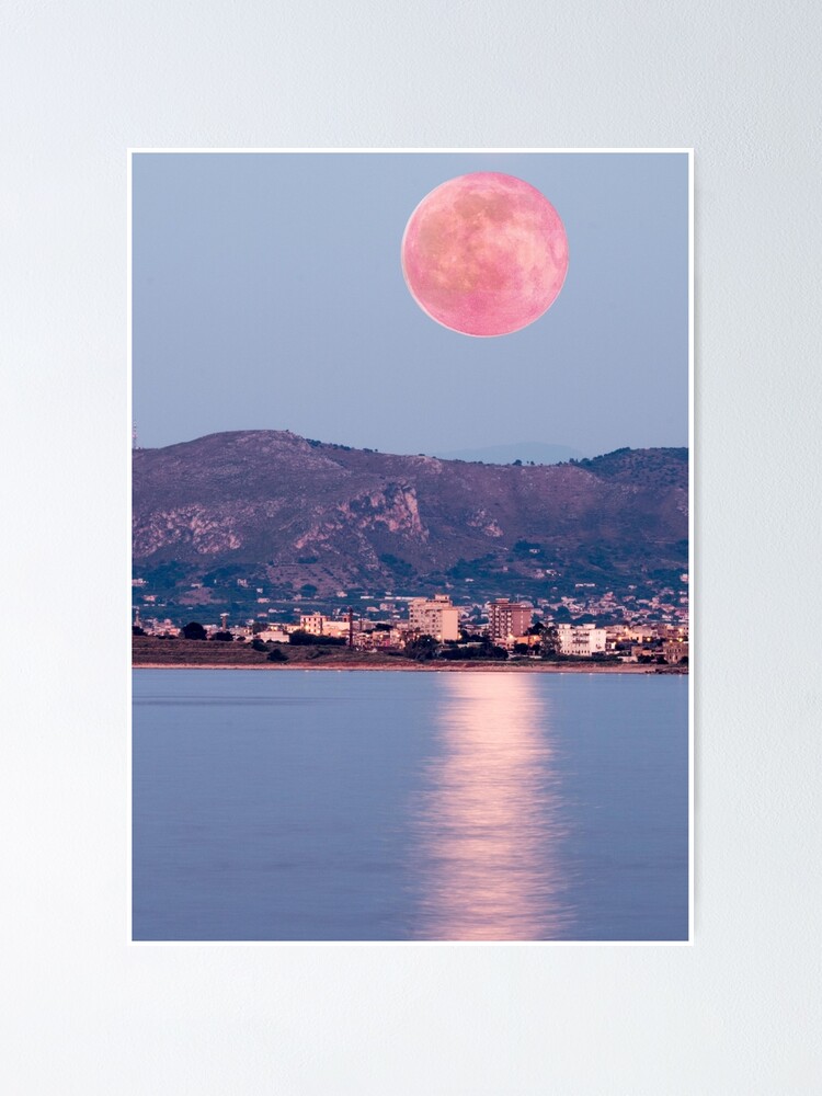 "Georgia Okeeffe pink moon over water " Poster for Sale by falak543 ...