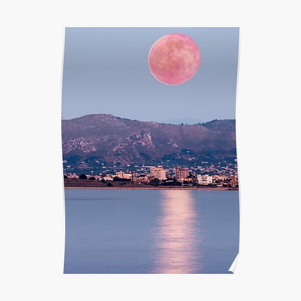"Georgia Okeeffe pink moon over water " Poster for Sale by falak543 ...