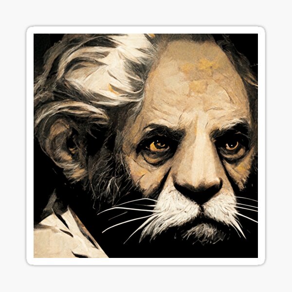 "Albert Einstein - Cat" Sticker for Sale by Savalh | Redbubble
