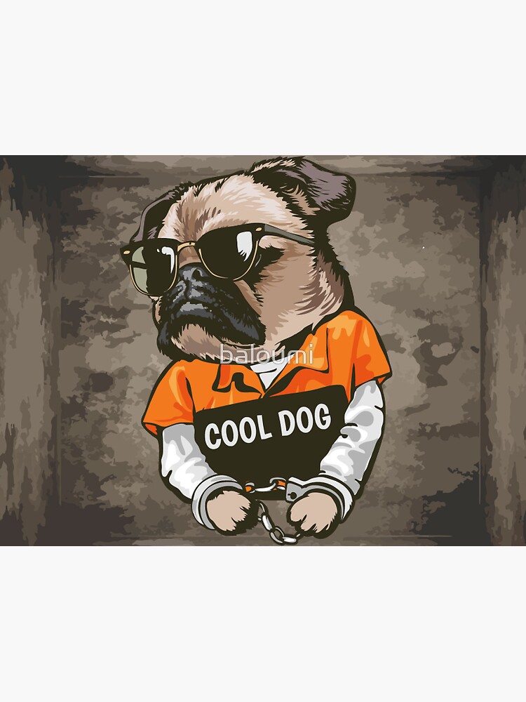 "cool criminal dog holding sniffing glasses" Sticker for Sale by ...