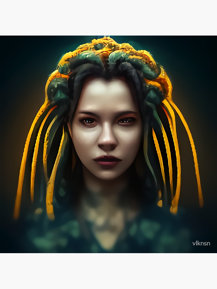 "medusa with dreadlocks " Sticker for Sale by vlknsn | Redbubble