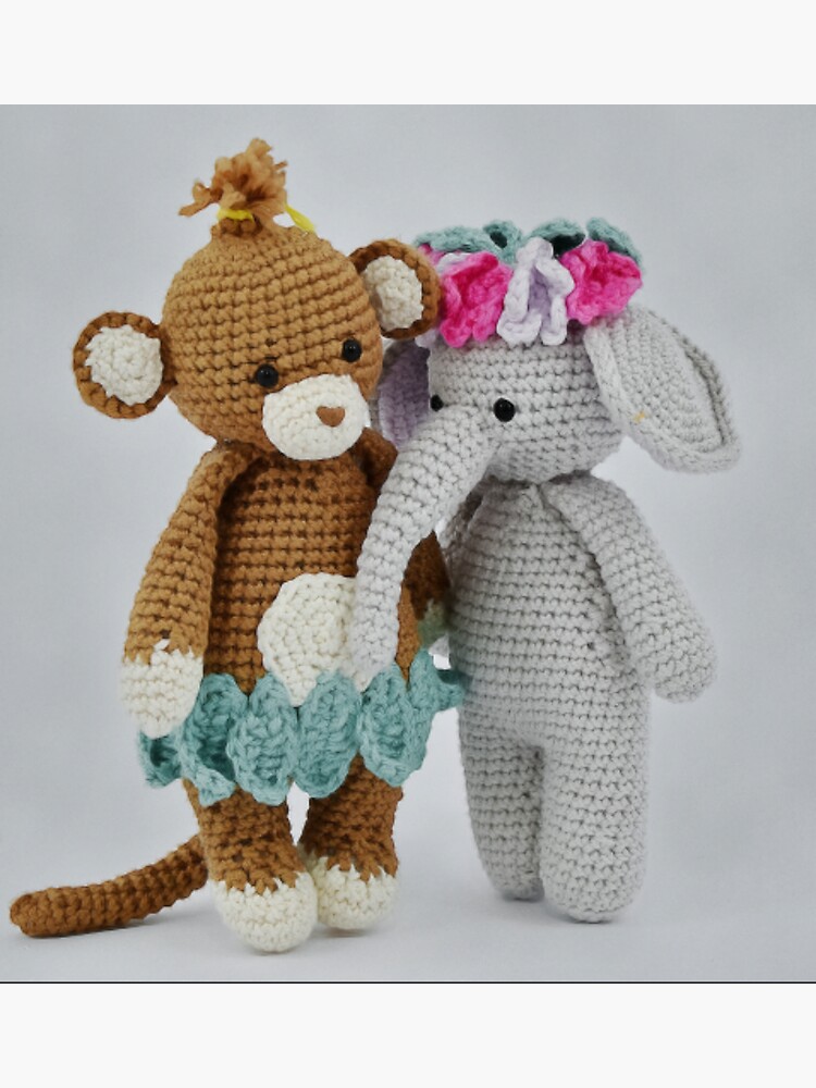 "Cute love of monkey and elephant" Sticker for Sale by BlackFenix007 ...