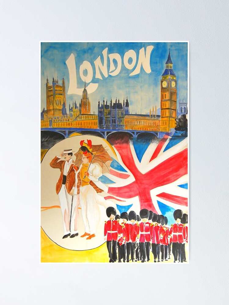 "London UK Vintage Travel Poster | London United Kingdom Tourism Poster ...