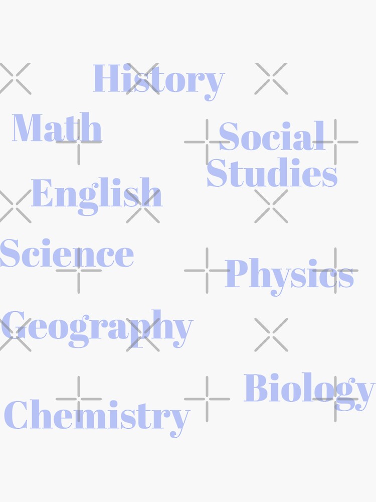 Light Blue Subject Labels ♡♡ " Sticker for Sale by ArtBySymone | Redbubble
