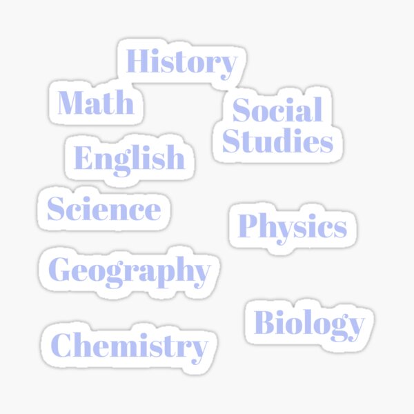 Light Blue Subject Labels ♡♡ " Sticker for Sale by ArtBySymone | Redbubble