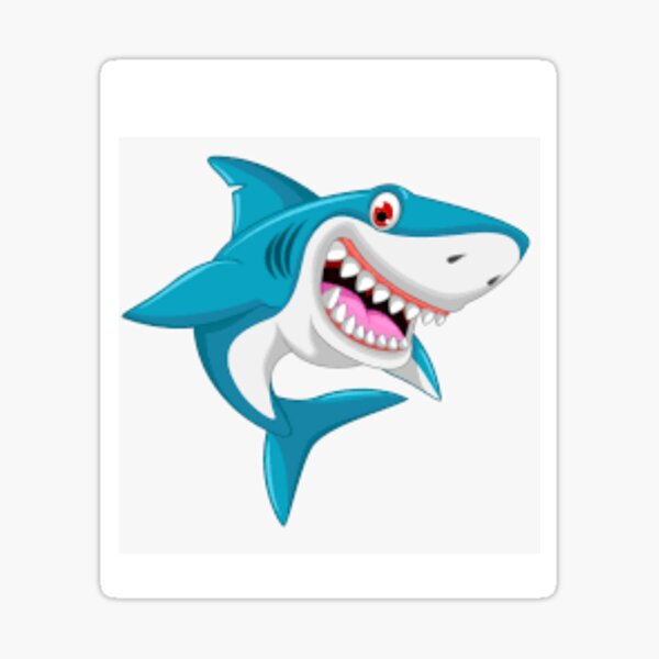"Angry shark" Sticker for Sale by ANUGONE | Redbubble