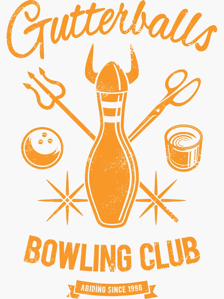 "Gutterballs Bowling Club" Sticker for Sale by heavyhand | Redbubble