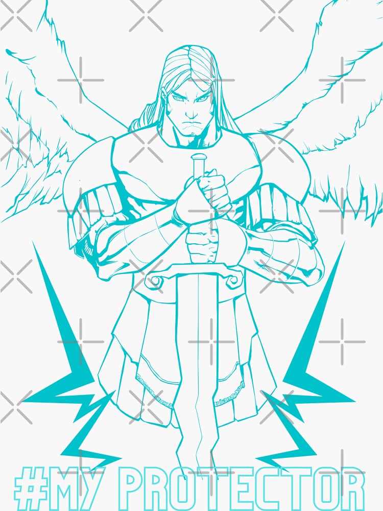 "My Protector Knight Illustrated Digital Design V1" Sticker for Sale by ...