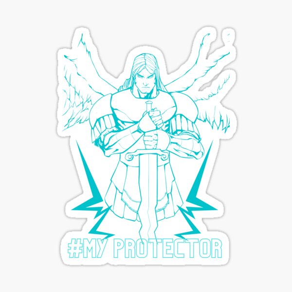 "My Protector Knight Illustrated Digital Design V1" Sticker for Sale by ...