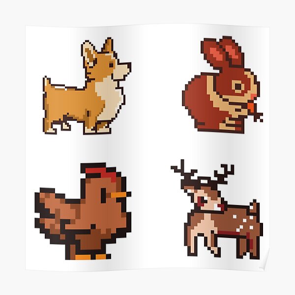 "pixel pets pack" Poster for Sale by hedoniism-shop | Redbubble