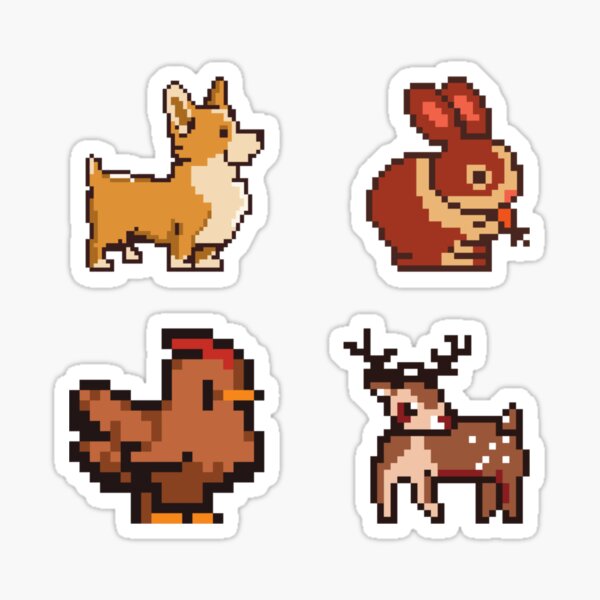 "pixel pets pack" Sticker for Sale by hedoniism-shop | Redbubble