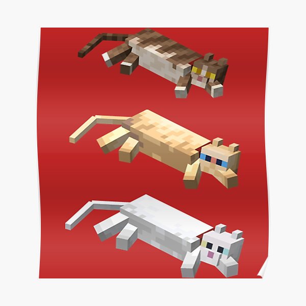 "minecraft cat lying down stickers" Poster for Sale by boscioguidena ...