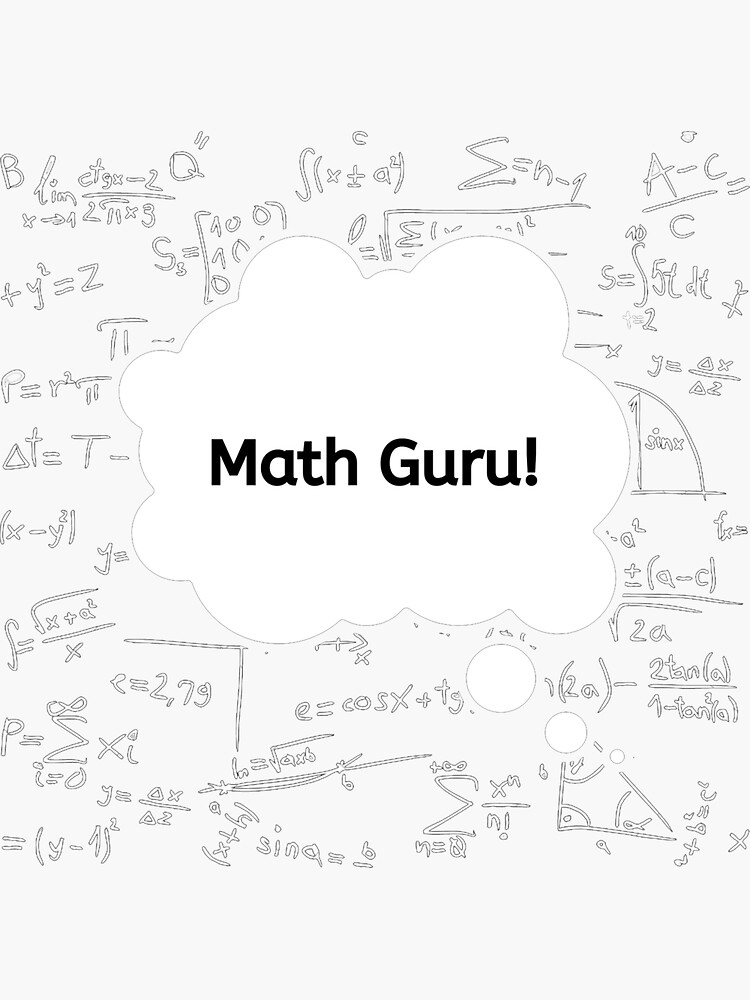 "MATH GURU" Sticker for Sale by zakariadsnr | Redbubble