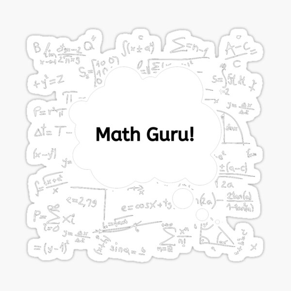 "MATH GURU" Sticker for Sale by zakariadsnr | Redbubble