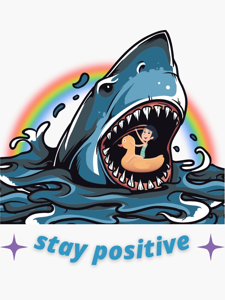 "stay positive funny duck artwork" Sticker for Sale by Designandlove ...