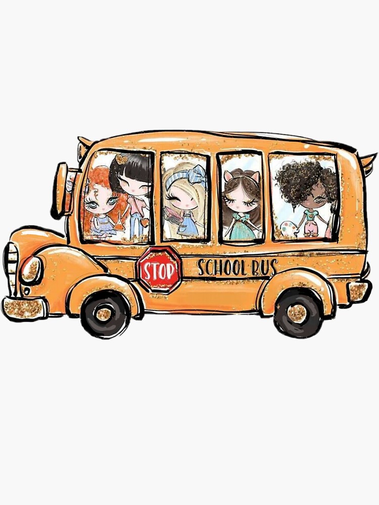 "School bus " Sticker for Sale by shopandsmile2 | Redbubble