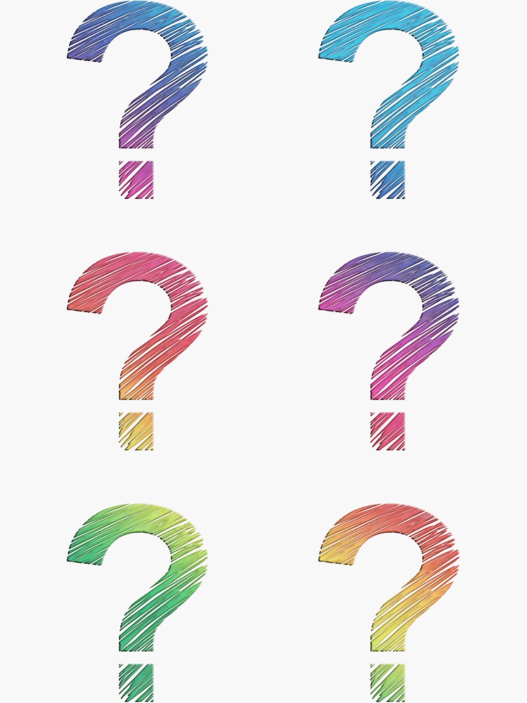 "Pride question marks rainbow sticker collection" Sticker for Sale by ...