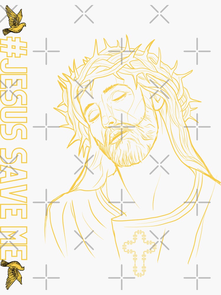 "Jesus Save Me Illustrated Digital Design" Sticker for Sale by ...