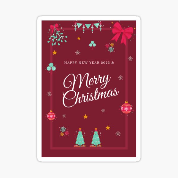 "Christmas 2022 and happy new year 2023" Sticker for Sale by sanna ...