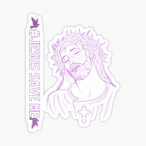 "Jesus Save Me Illustrated Digital Design V1" Sticker for Sale by ...