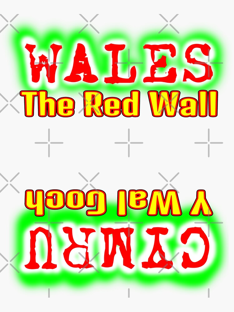 "The Red Wall Y Wal Goch Bilingual" Sticker for Sale by Aurorapod ...