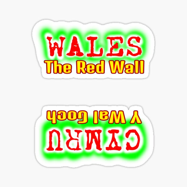 "The Red Wall Y Wal Goch Bilingual" Sticker for Sale by Aurorapod ...