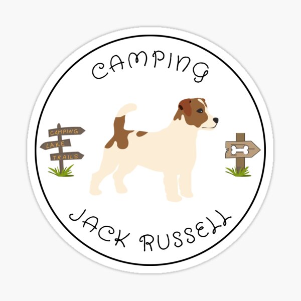"Cute camping Jack Russell" Sticker for Sale by StuckOnCamping | Redbubble